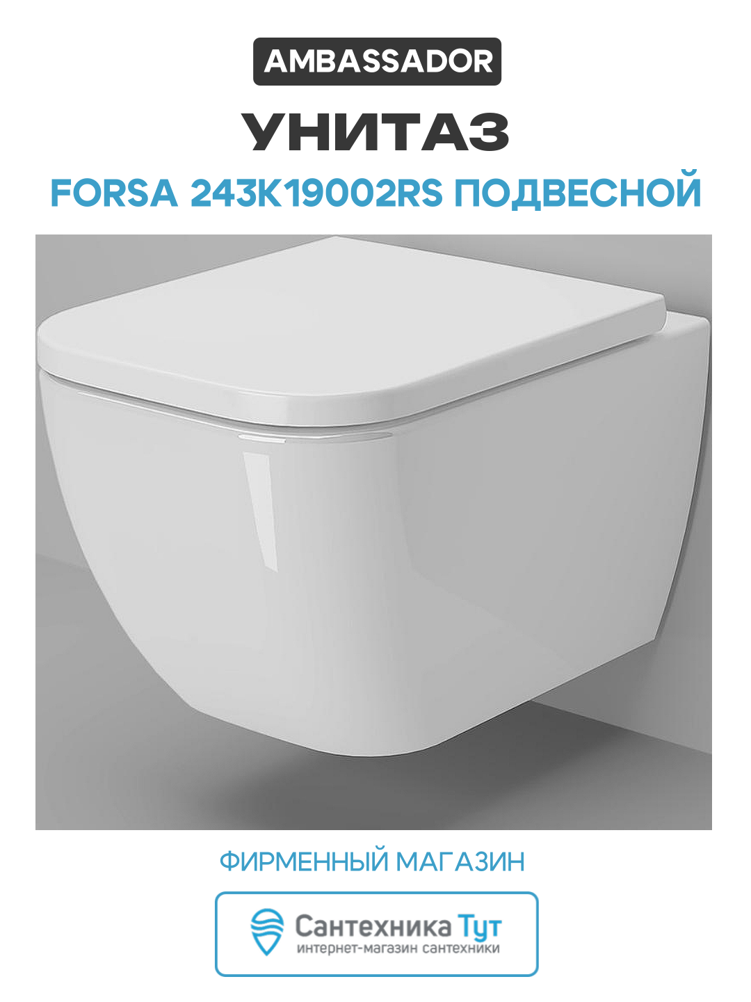 Унитаз Ambassador Forsa 243K19002RS подвесной белый фарфор подвесной