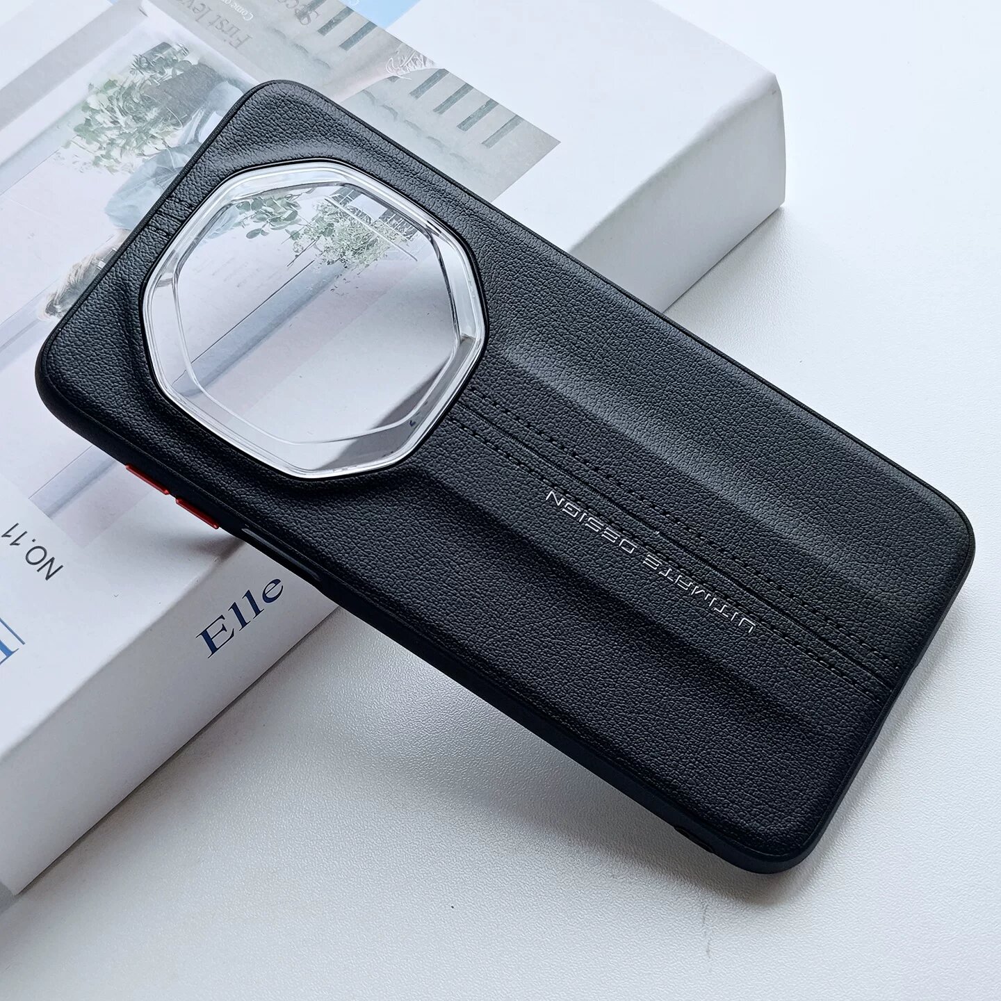 Huawei Mate 70 RS Премиум антипрокольный мягкий краевой чехол с кожаным покрытием Porsche Design, защита от ударов