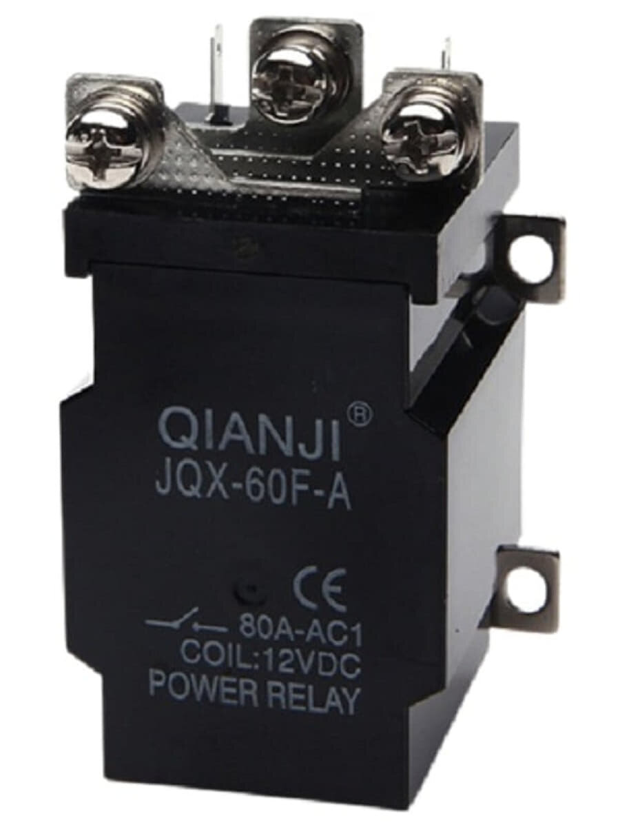Силовое реле Qianji JQX-60F-A (Xinyu JQX-80A, LJQX-68F/1Z) 12В, контакты 250В 80А
