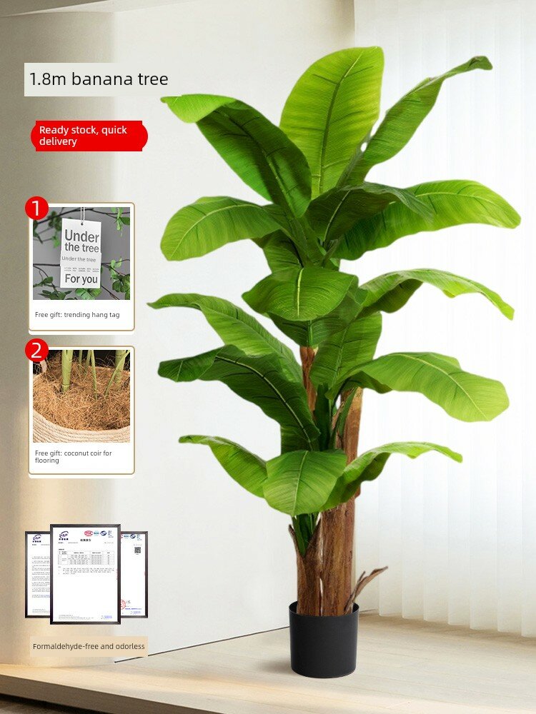 Искусственное растение: банановые листья для интерьера гостиной, крупное декоративное украшение, высококачественное