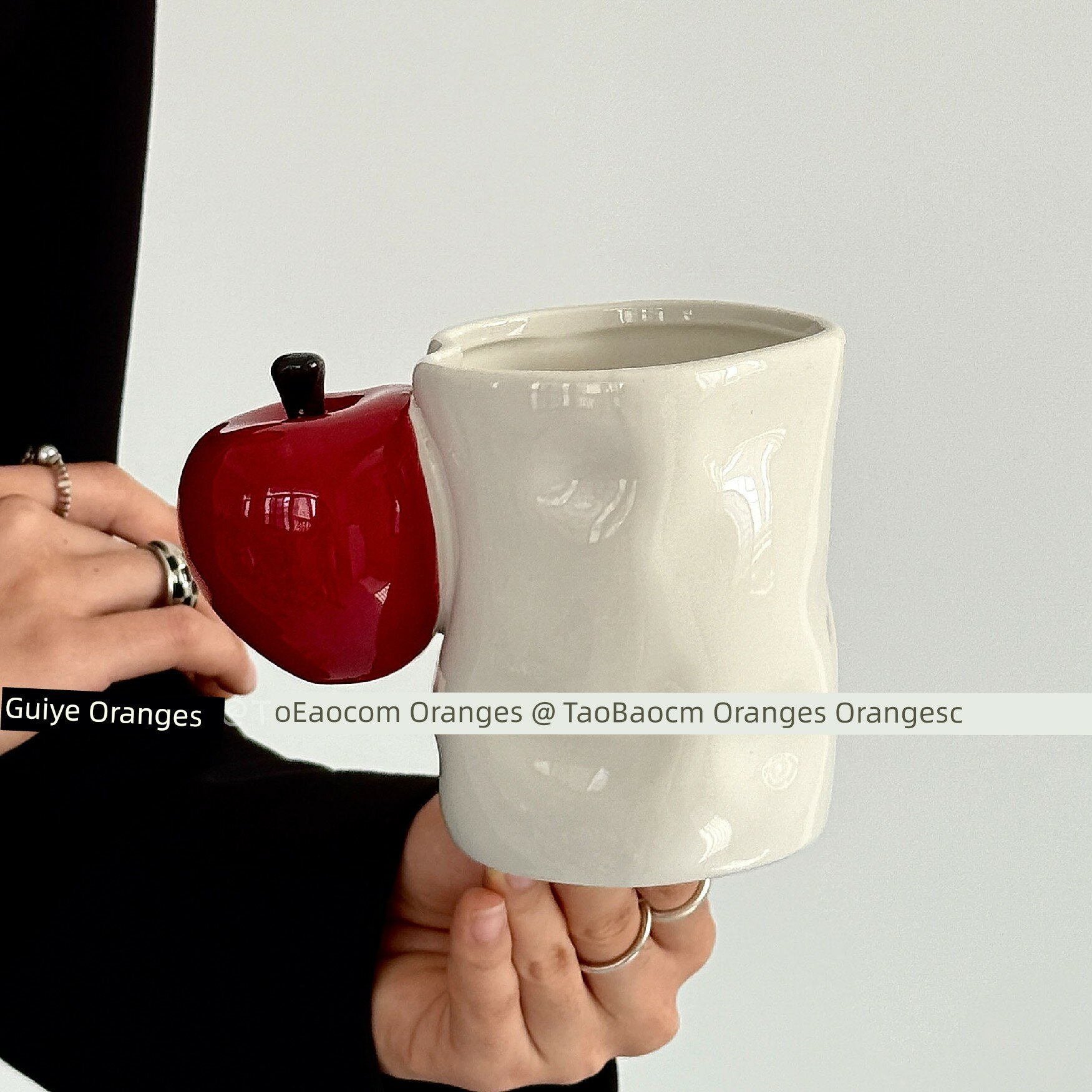 Кружка «Оранжевое яблоко» в ретро-стиле, ручная роспись, 3D, большая емкость, керамическая, уникальный подарок Ретро