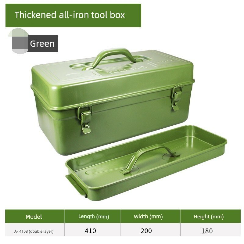 17-дюймовый двухрядный металлический ящик A-410B рекомендуемый с зеленым покрытием, идеальный для автосервиса