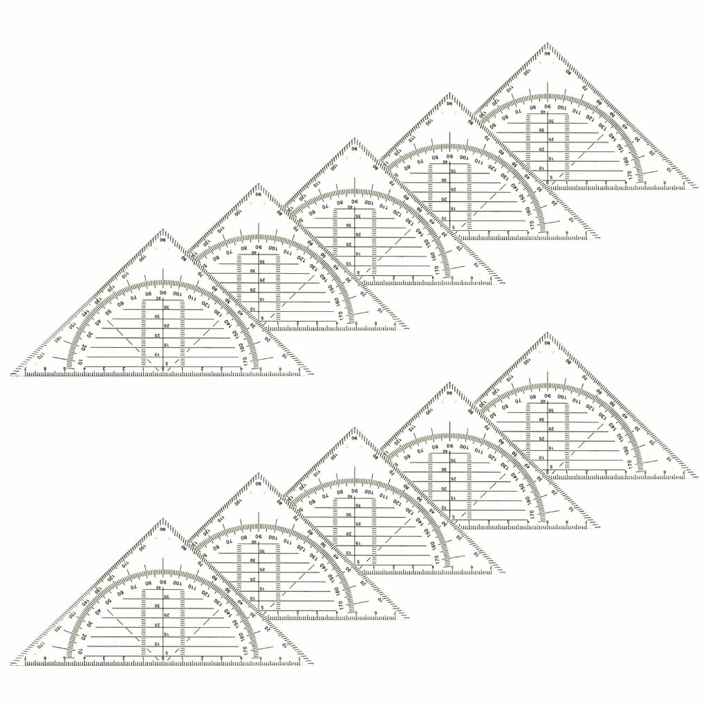 Набор из 10 шт. квадрата с транспортиром на 180 градусов Многофункциональный набор геометрии Квадратные углы-измерительный инструмент для черчения