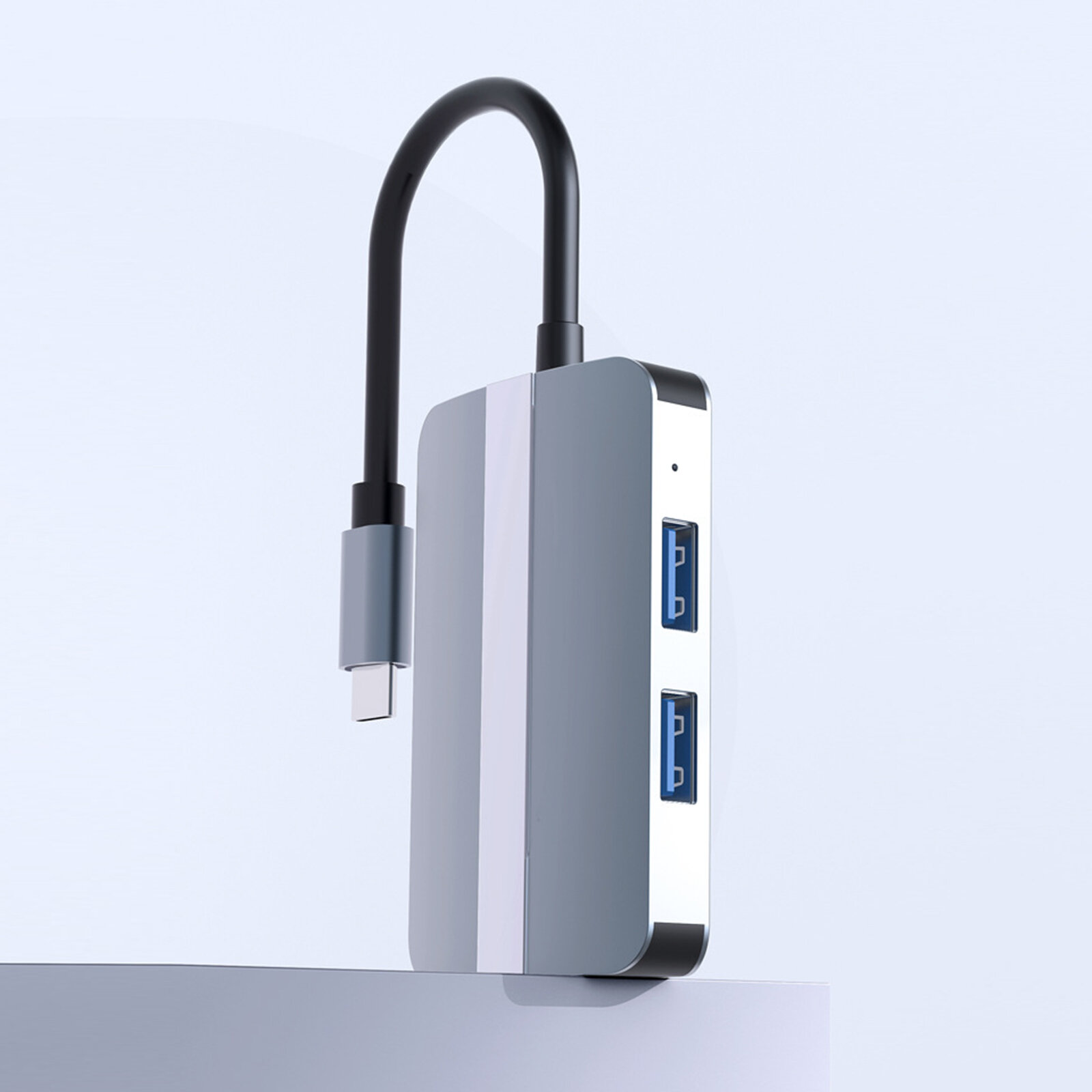 5-в-1 USB-C концентратор, док-станция, с SD/TF кард-ридером, RJ45 Ethernet, USB 3.0, USB 2.0, совместим с MacBook, MateBook, Huawei, Samsung