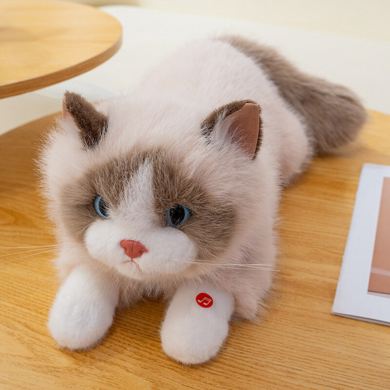 Милый реалистичный кот Рэгдолл, мультяшная плюшевая игрушка, спящий компаньон, подарок для девочек на день рождения