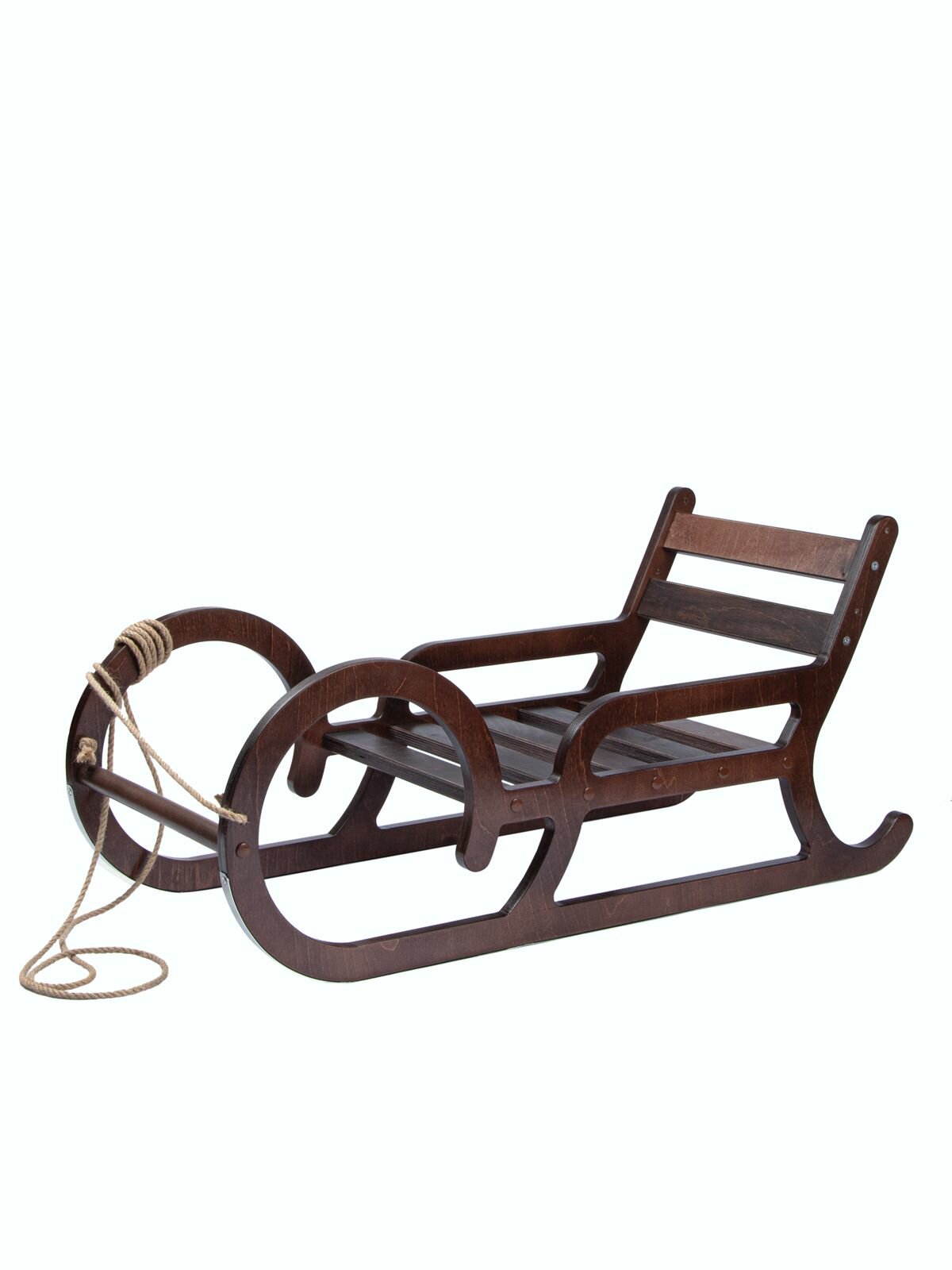 Санки малые со спинкой и ручкой KETT-UP ECO орех