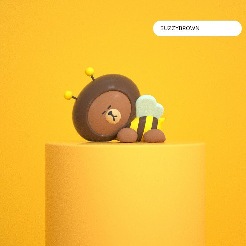 LINE FRIENDS Маленький размер Медвежонок с пчелой Браун Одиночный Автомобильный декор для приборной панели, интерьерная