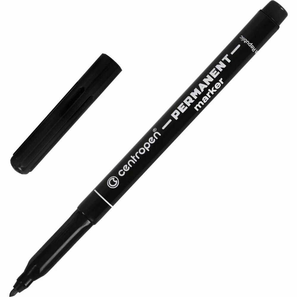 Маркер перманентный офисмаг CENTROPEN 2536, черный, тонкий наконечник, 1 мм, трехгранная зона захвата, 6 2536 0112 151099
