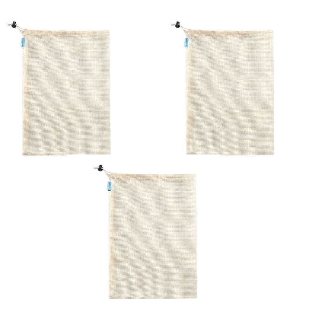 3 фруктовых сетчатых мешка, шнурок на шнурке, овощная хлопчатобумажная сетчатая сумка для хранения, точечная хлопчатобумажная сетчатая тканевая сумка-большая