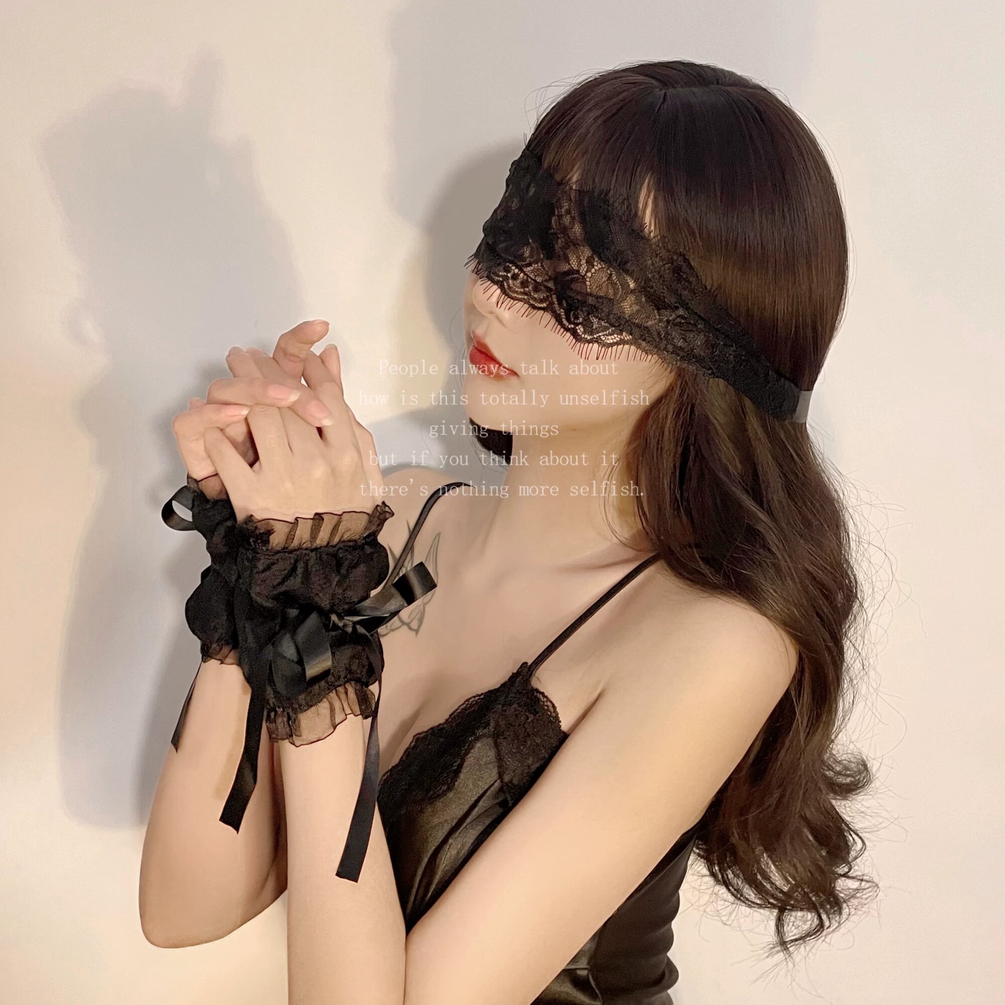 Ночь без сна, маска для глаз в виде черного глаза, маска для глаз в стиле abstinent, браслет, кружевной реквизит для