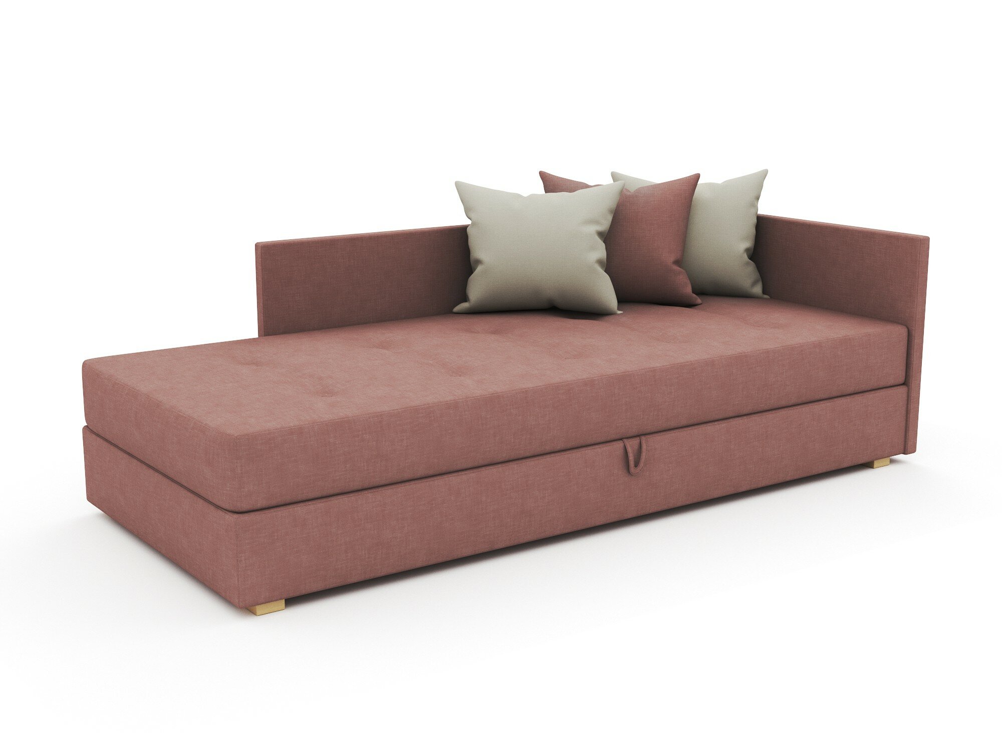 Кушетка Soft Element Уоллес правый Salmon шенилл, диван тахта, мягкая, с ящиками для хранения белья, на кухню, на дачу, в комнату