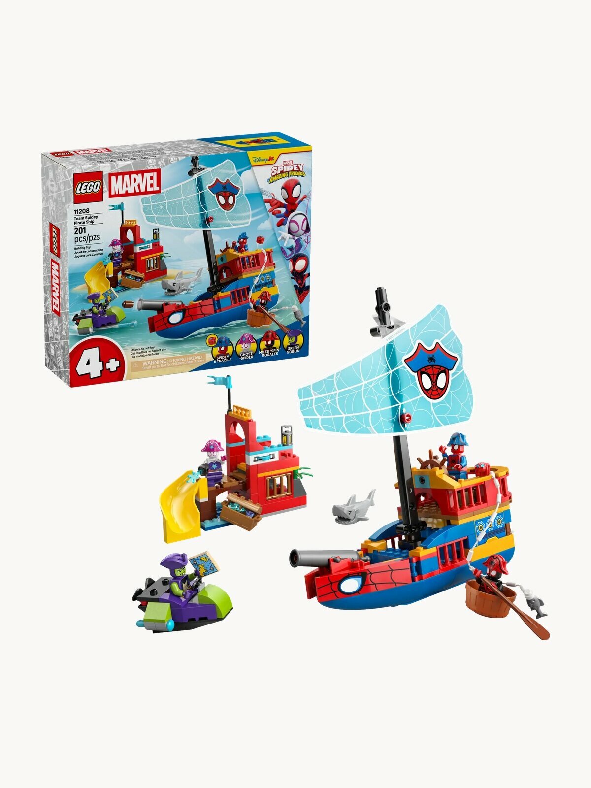 Конструктор LEGO Marvel 11208 Пиратский корабль команды Spidey, 201 дет.