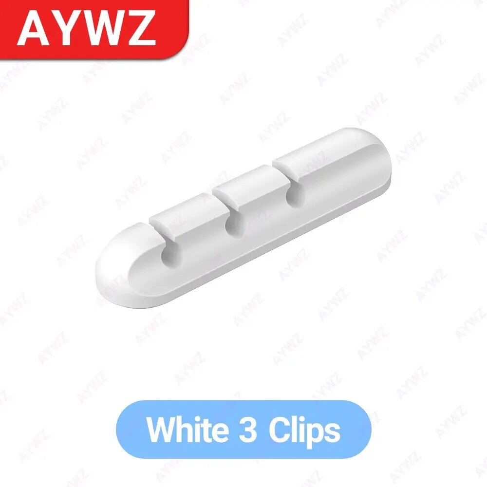 Клейкие держатели для кабелей, 3/5/7 отверстий, черный/белый White 3 Hole