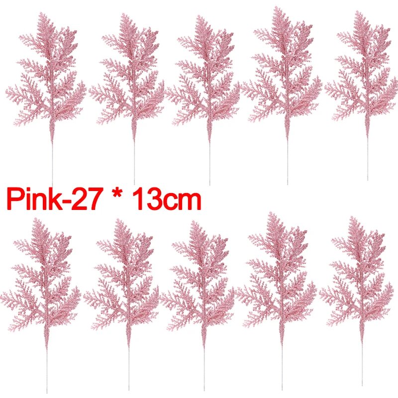 Искусственные золотые листья для рождественской елки Розовый, 10PCS, A-Pink