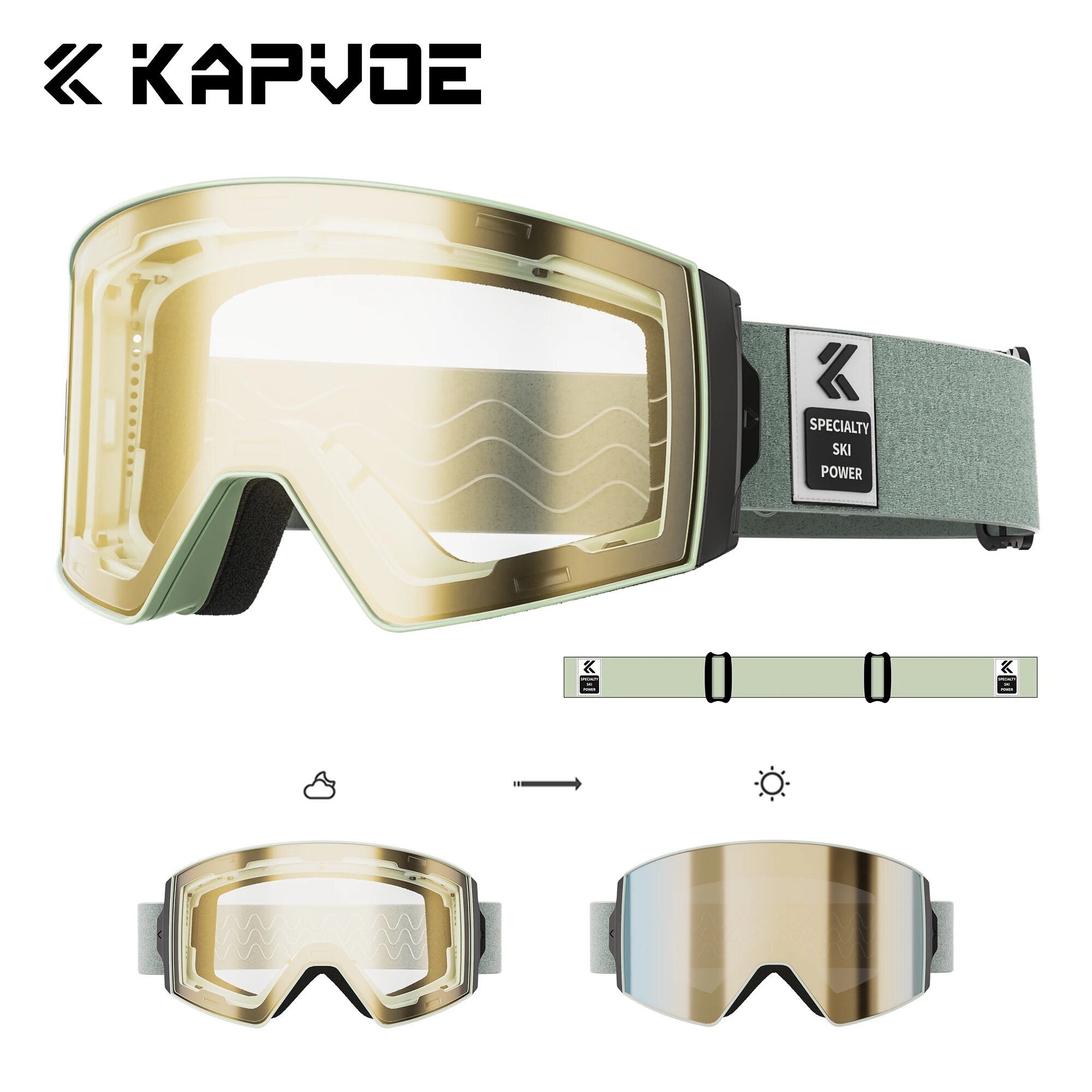 Лыжные очки KAPVOE UV400 DZ-K721-PH-GO-07