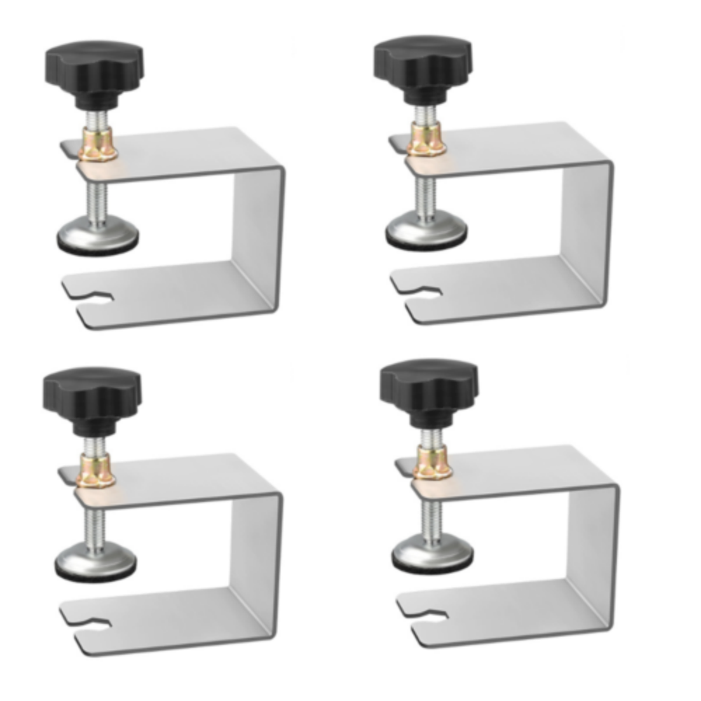 Клип для вспомогательной установки поверхности выдвижки, клеенка для столярных работ, фиксирующая панель, G-образная зажимная клипса, быстрая фиксирующая зажимка, фиксатор выдвижки [нержавеющая сталь] 4 штуки, размер 7*5*7.3 см, диапазон зажима 4.5 см