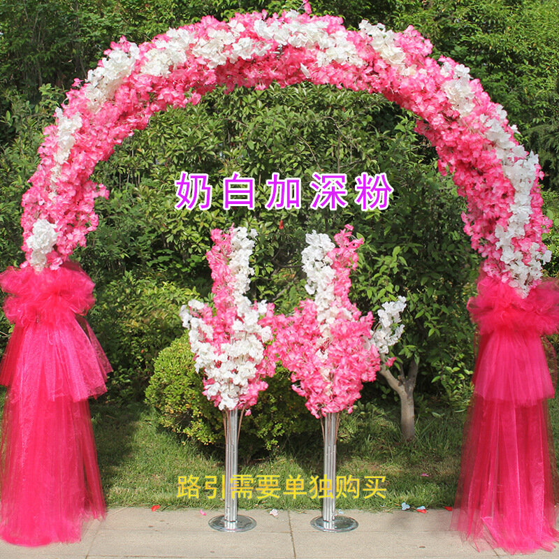 Свадебная симуляция, ворота с цветами вишни, ворота счастья, шелковые цветы, открытие магазина, празднование, свадебная арка, декор для свадьбы