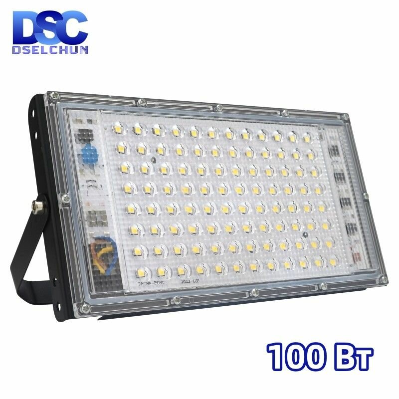 Световой прожектор, DSELCHUN,100Вт,9000Лм, IP65, Холодный белый 6500К