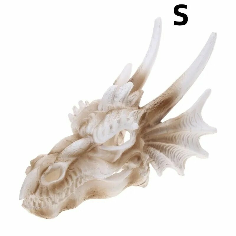 (1шт) Украшение аквариума с черепом динозавра, скрывающее домик для рыб -Маленькая кость дракона