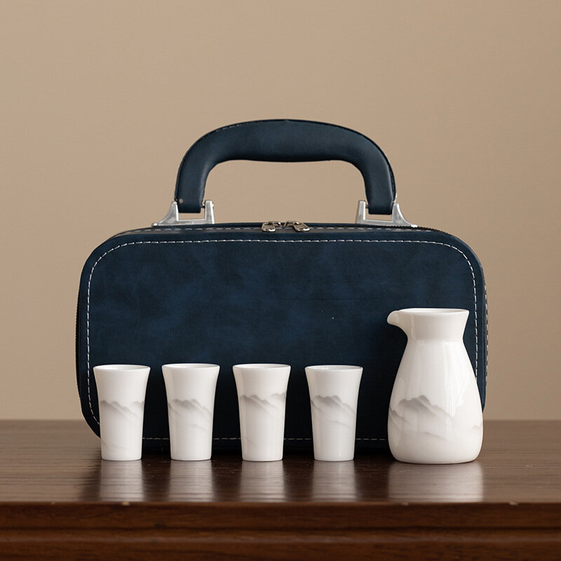 Керамический декантер для вина, винный набор нефритового цвета, бокалы для вина, портативные маленькие винные чашки для путешествий и домашнего использования, подарочный товар.