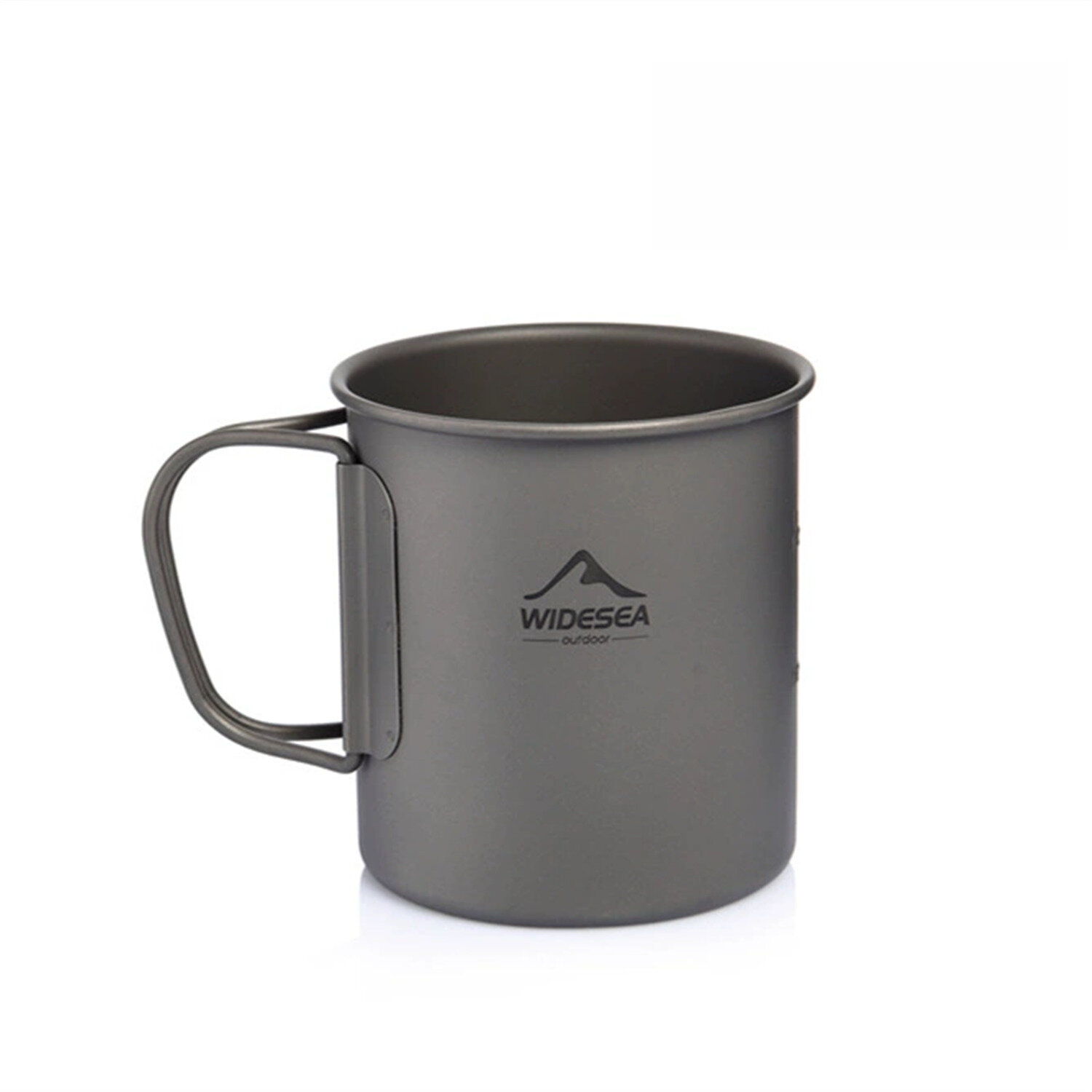 Титановая кружка для кемпинга, складная ручка из титанового сплава, дорожная кружка, титановая кружка для воды, крышка из чистого титана, походная кружка, легкая и удобная для хранения, походная посуда 200 мл.