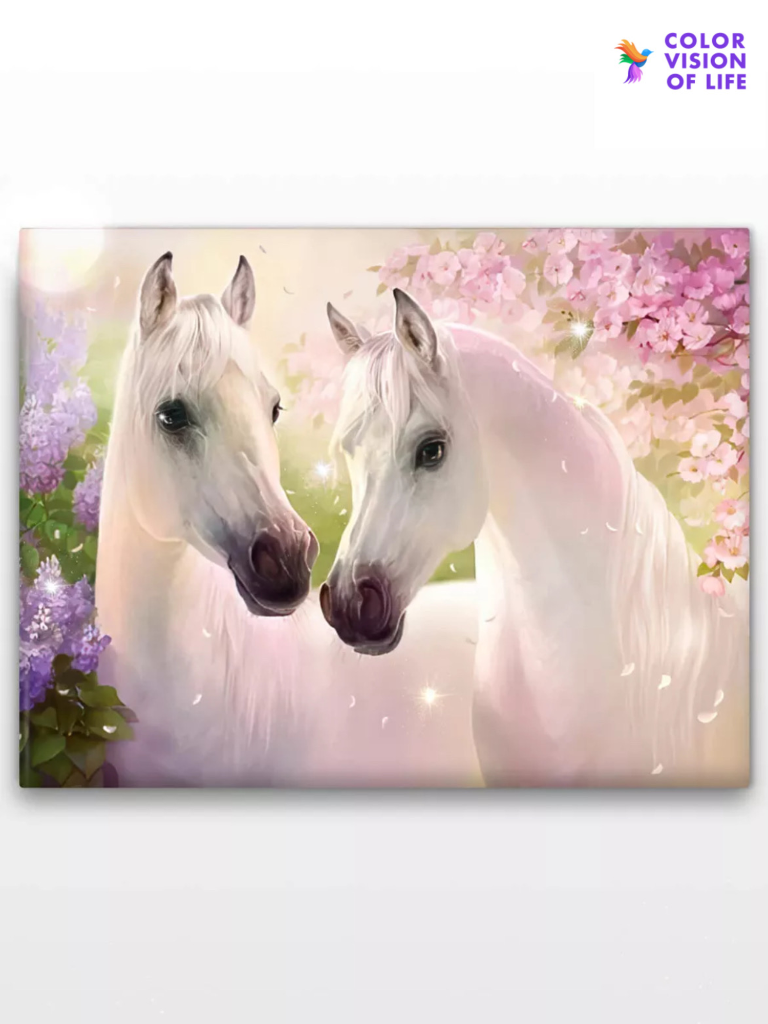 Алмазная мозаика на подрамнике «Скачущие лошади»