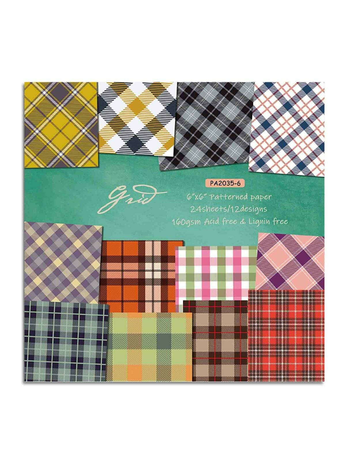 1 комплект из 24 листов 6-дюймовой бумаги для вырезания книжных узоров PA2035 grid