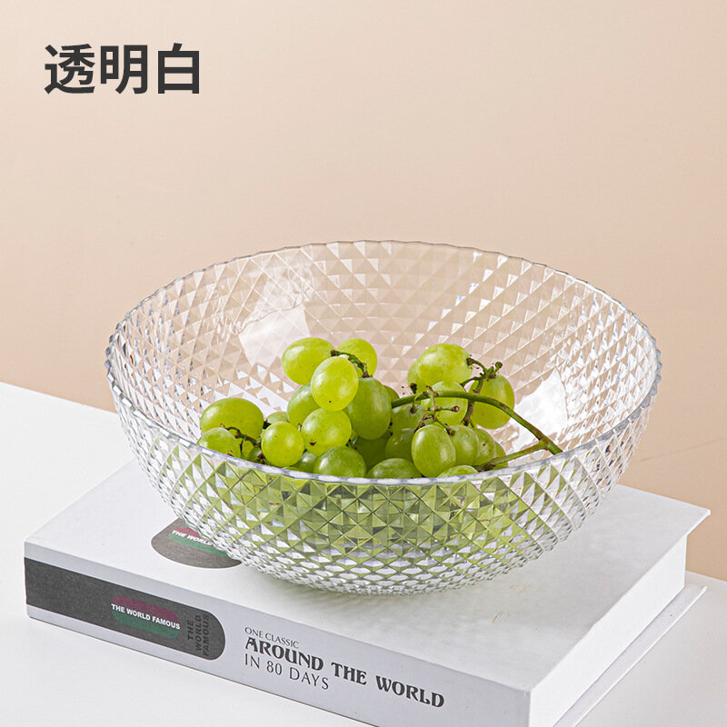 Классический белый прозрачный поднос из ПЭТ с золотой каймой, простой поднос для фруктов и закусок в домашних условиях