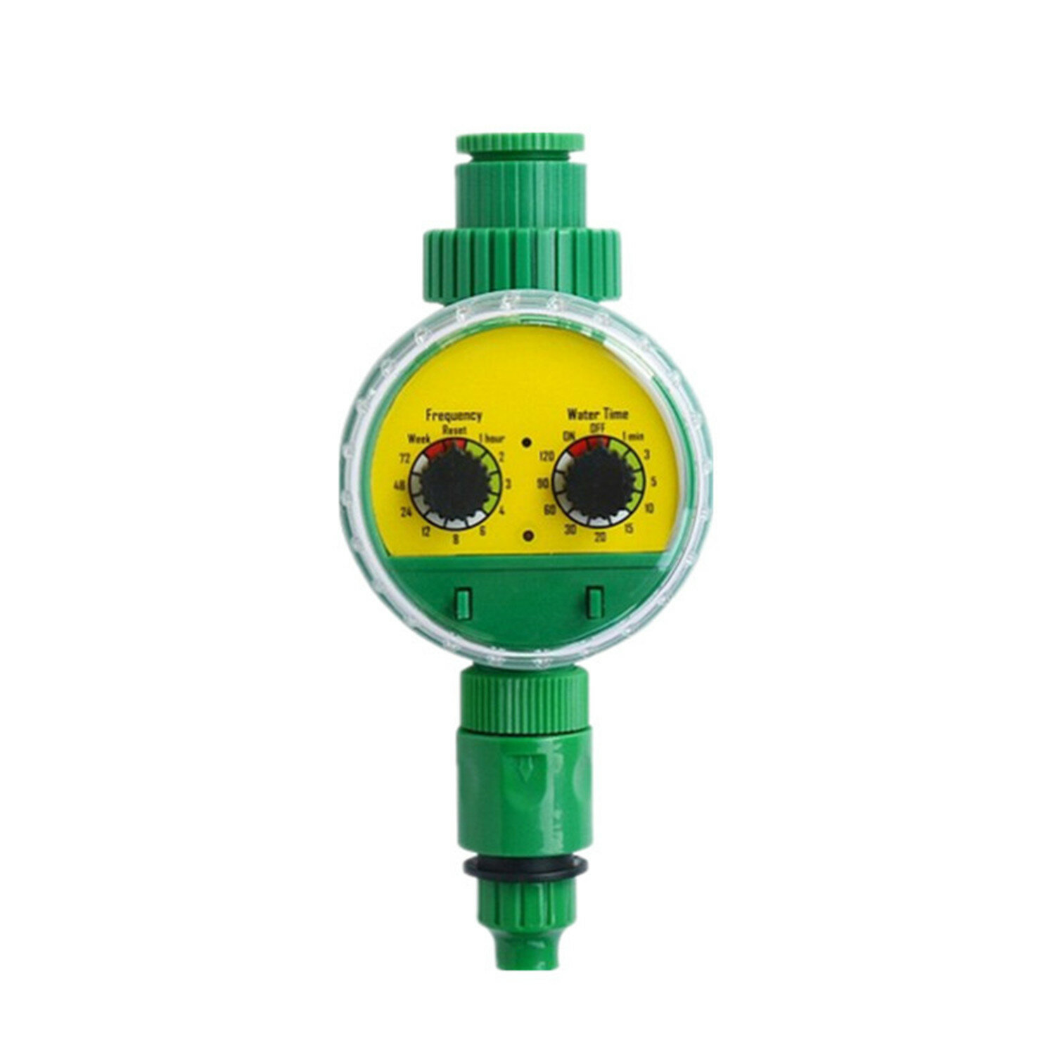 Контроллер умного полива с ручкой Таймер для полива сада Батарейный автоматический таймер полива для садов, дворов, газонов, теплиц Цвет: Зеленый Материал: ABS Соединитель: G3/4 Водопровод: Горячая вода Температура воды: 0~40℃ Давление: 0~400KPa Питание: