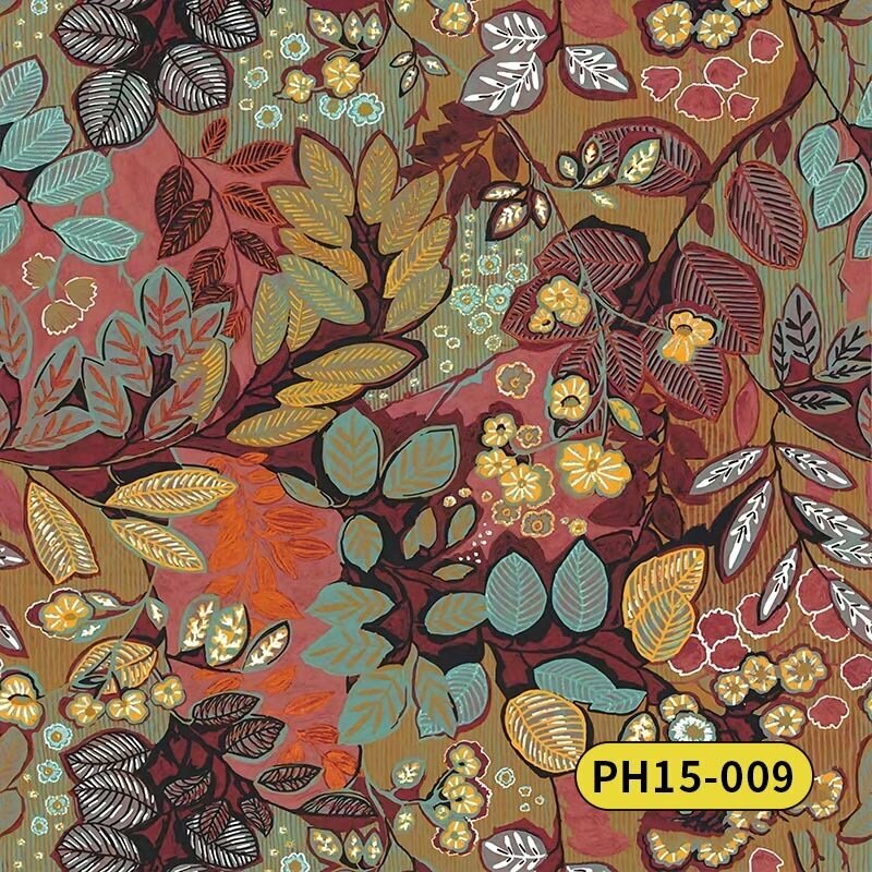 Виниловые Обои Brangdy Green Leaf, PVC, самоклеящиеся, 3 м x 45 см