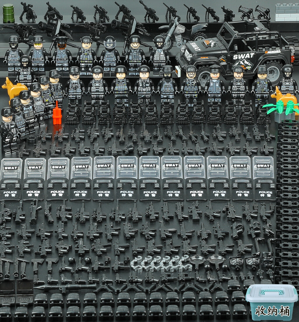 Военные строительные блоки, минифигурки спецназа, солдаты, городские SWAT, мини-фигурки, оружие, пистолеты, игрушки для мальчиков, деревянные сборки