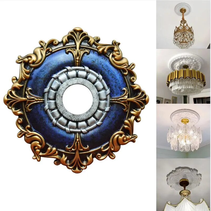 Цветной Декоративный элемент розетка потолочная Ретро