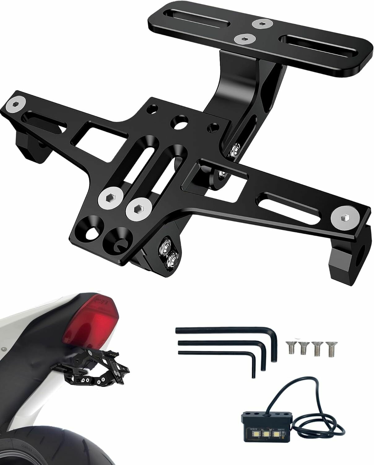 Держатель заднего номерного знака мотоцикла с подсветкой