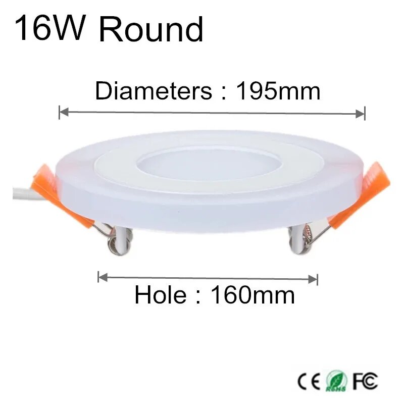 16W Round RGB потолочный светильник, диаметр 195мм, отверстие 160мм