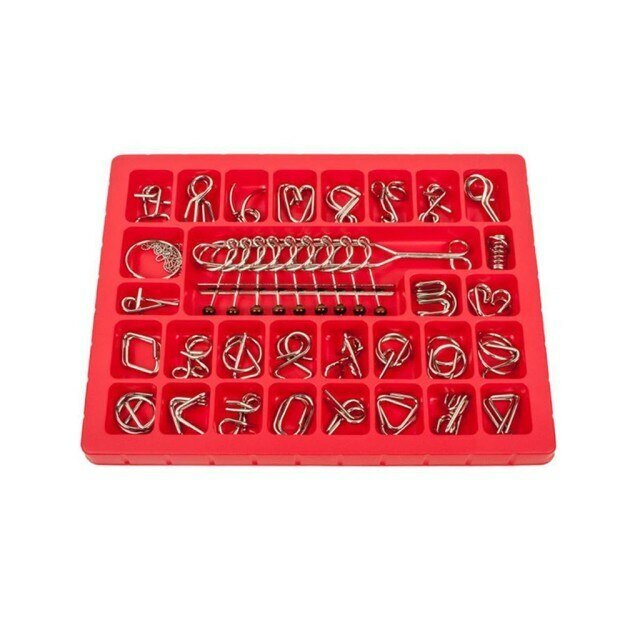 Butebuy 30 Блок кольцо Странные образовательные игрушки Металлическая провода головоломка Игра набор IQ тест разблокировать игру Магические игрушки Бесплатная доставка Гаги и практические шутки ()