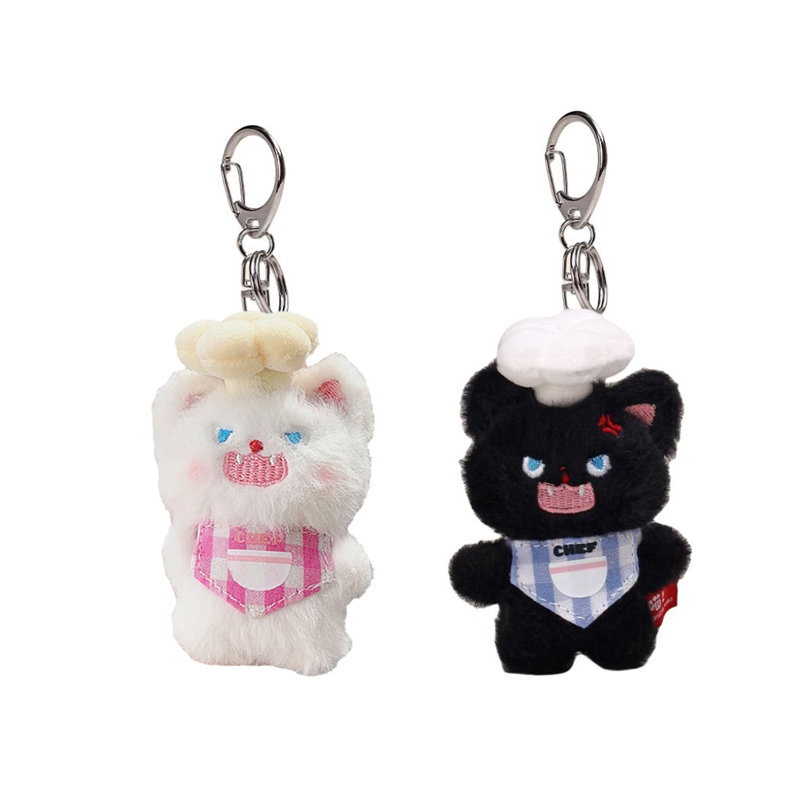 Плюшевая подвеска унисекс XINZHENJU Angry Kitten, 10 см, White+Black