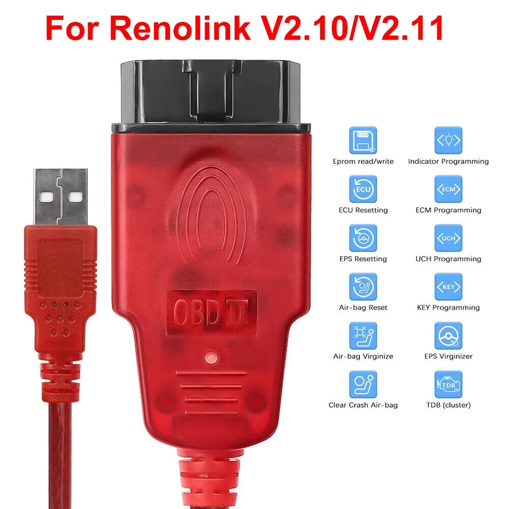 V2.10 Renolink V1.99 для Renault автомобиля OBD2 автомобильный диагностический инструмент ECM V2.10