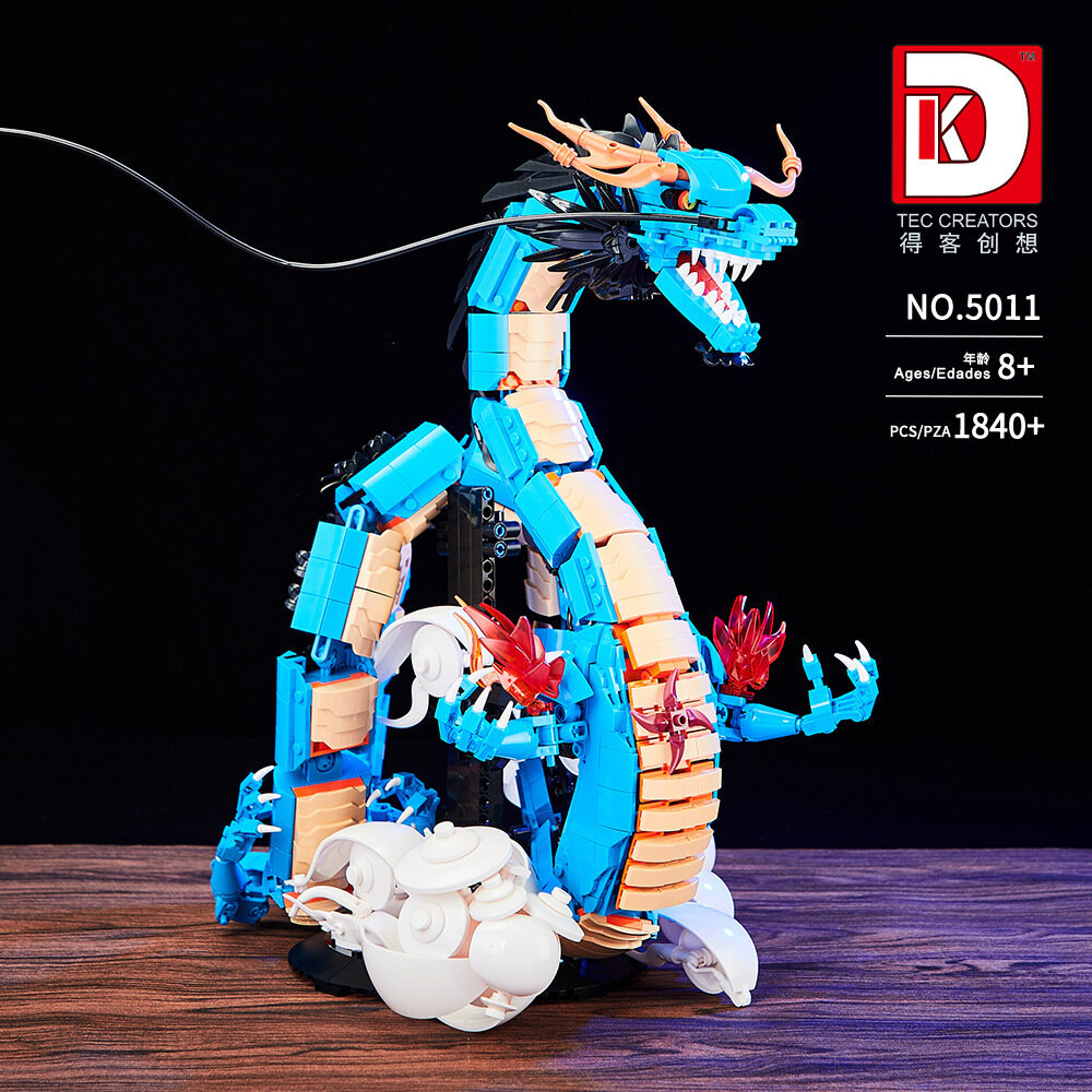 Chuangxiang 7031 Дракон и стражник сокровищ Ведьма Башня Строительные блоки Творческая сборка Игрушка в подарок