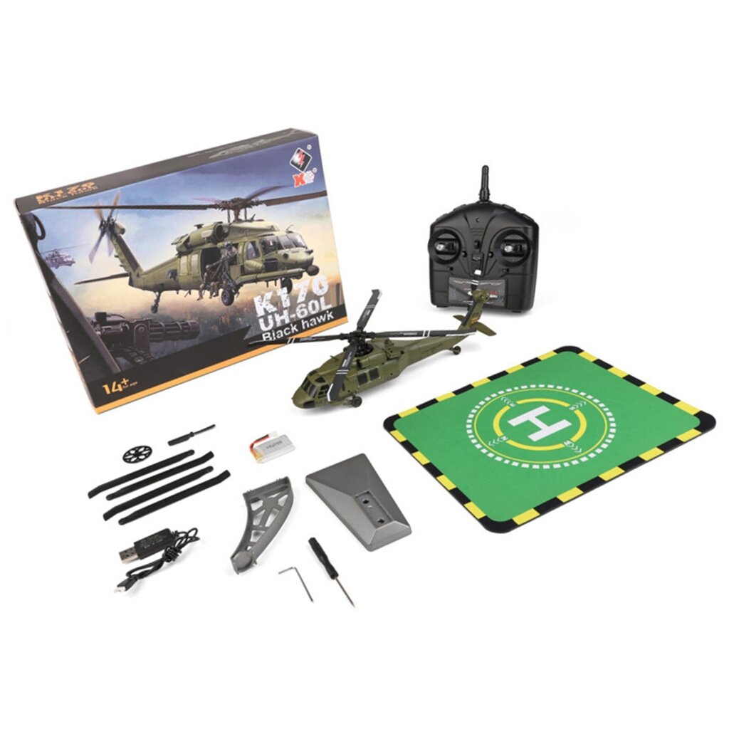 Вертолет с Дистанционным Управлением, 4-Канальная Бесщеточная Моторная Гиростабилизированная Модель Вертолета со Светодиодной Подсветкой для Начинающих Профессионалов