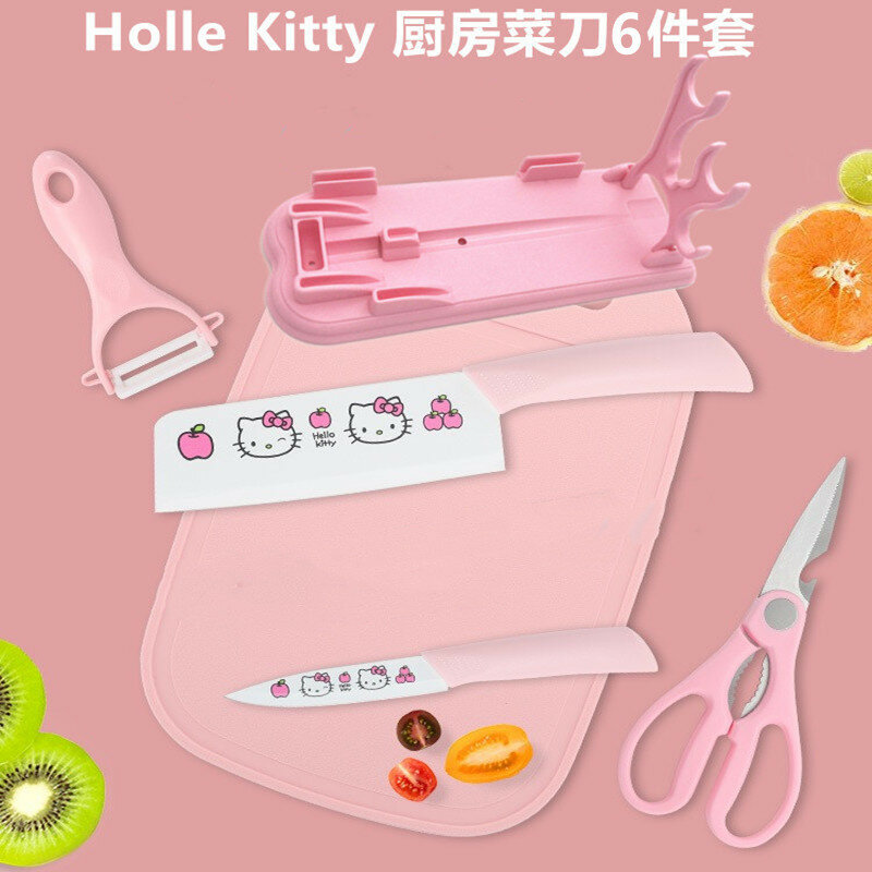 Набор кухонных ножей и разделочной доски Hello Kitty из нержавеющей стали