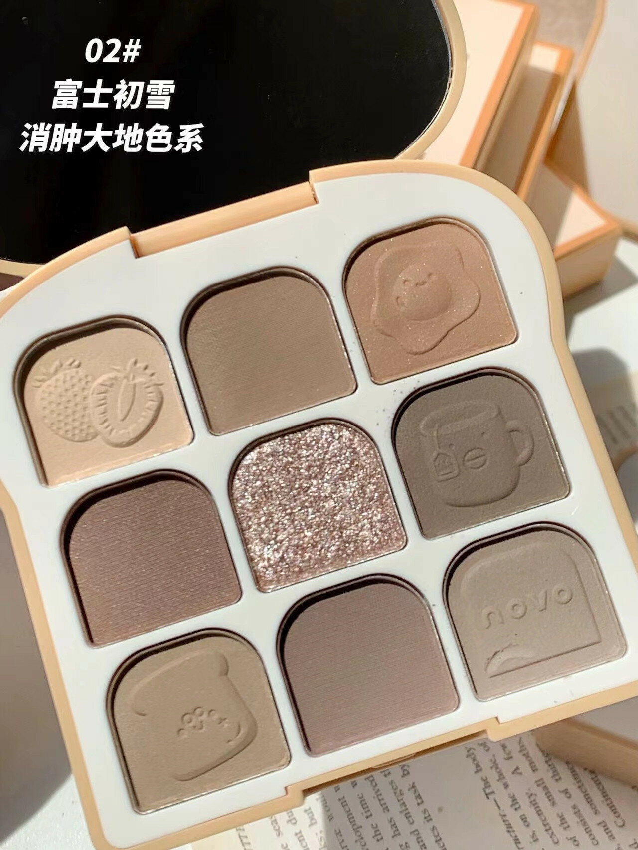 Палитра теней для век NOVO Qingcai Soft Dream Toast, серия Playful, многоцветная палитра теней и румян, все в одном, девятицветная палитра теней