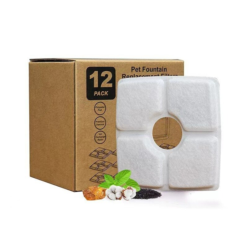 Фильтр для диспенсера воды для домашних животных, круглый, маленький цветочный фильтр для диспенсера воды, замена хлопка, аксессуары для диспенсера воды Amazon Cross-Border