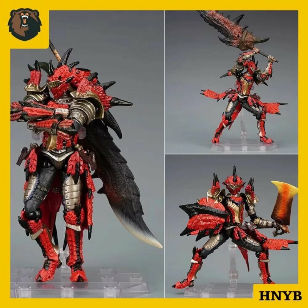 Фигурка Охотник на монстров фехтовальщик / Monster Hunter Swordsman Rathalos Set Revoltech 17 см