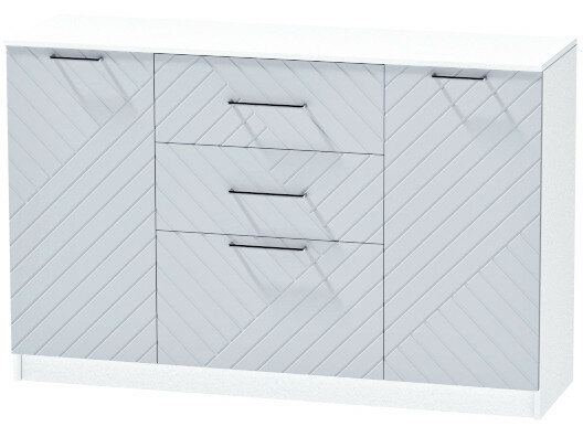 Комод с тремя просторными ящиками, из МДФ, Белый/Монблан Р-826