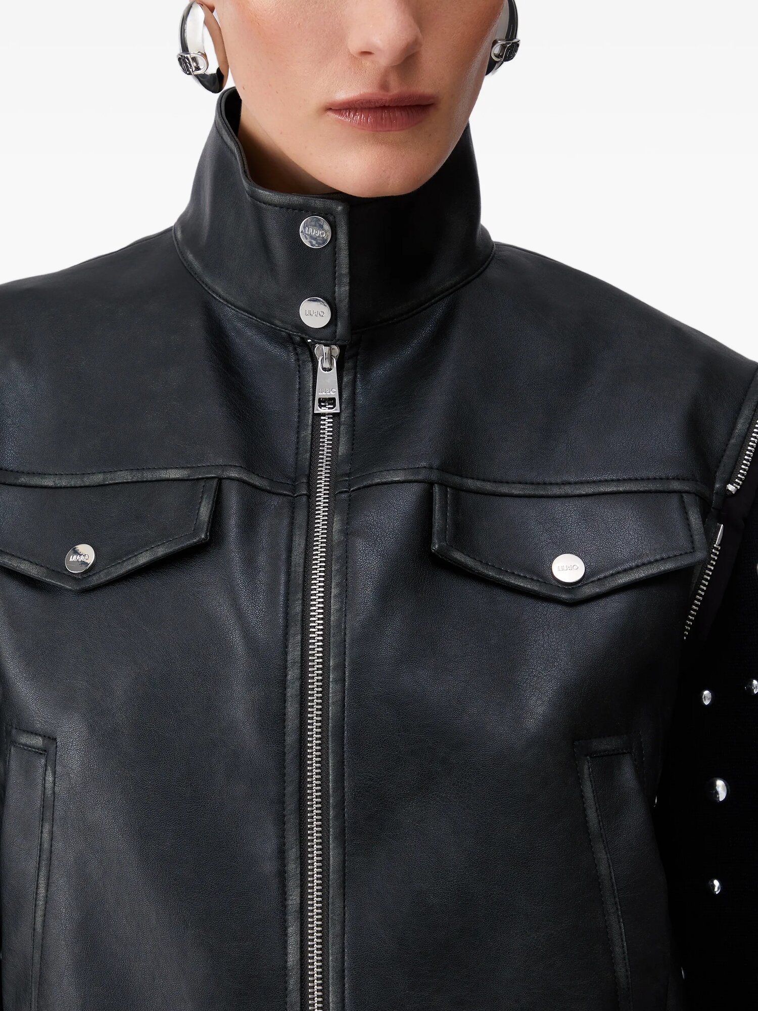 Куртка LIU JO Detachable-sleeve belted jacket, размер 42, черный — фото 1