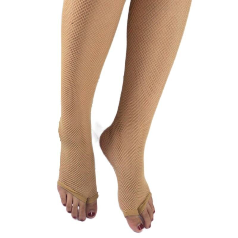 Женские бесшовные сетчатые колготки без пальцев, Мясистый