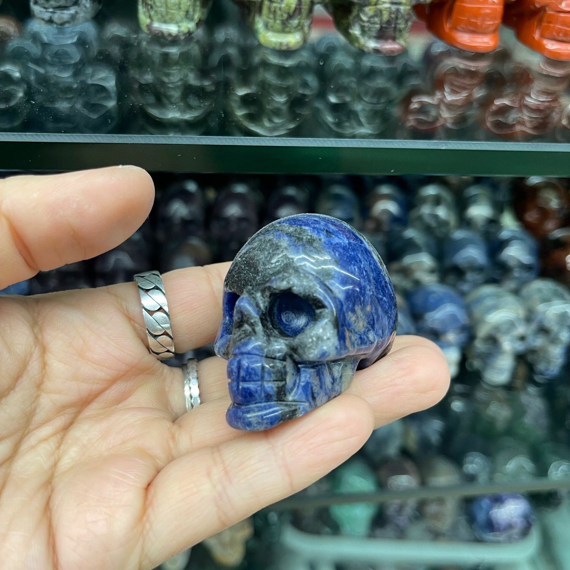 2inch Нефритовый Резной Череп Натуральный Необработанный Камень Полированный Призрачный Голова Хэллоуинское Украшение Кристальный Череп Орнамент