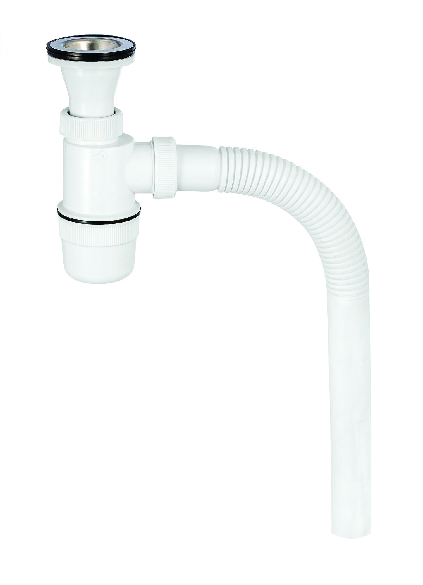 Сифон бутыл комб С нерж чашкой Д-70ММ белый VIRPLAST