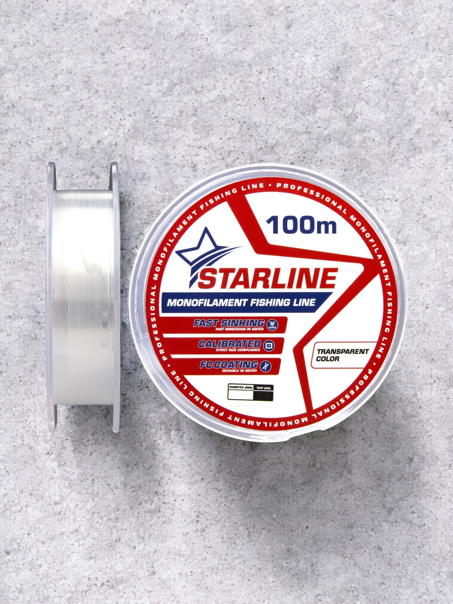 Леска монофильная STARLINE 100м - Диаметр 0,405 мм - Разрывная нагрузка 12.5 кг