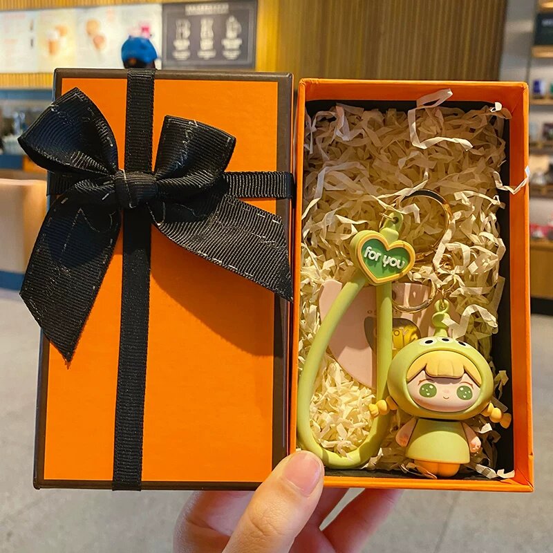 Ключен в виде автомобиля Nini Park - зеленый 32C, милый брелок с животными с подарочной коробкой